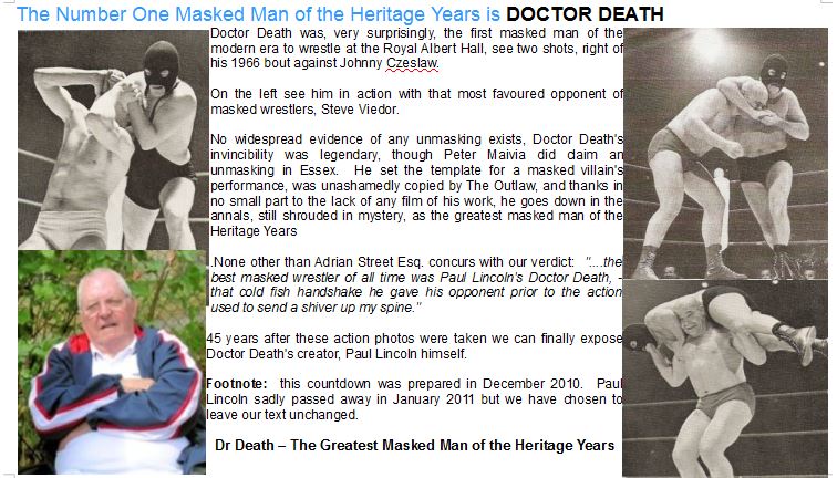 Top Twenty Masked Men Part 4 – Wrestling Heritage